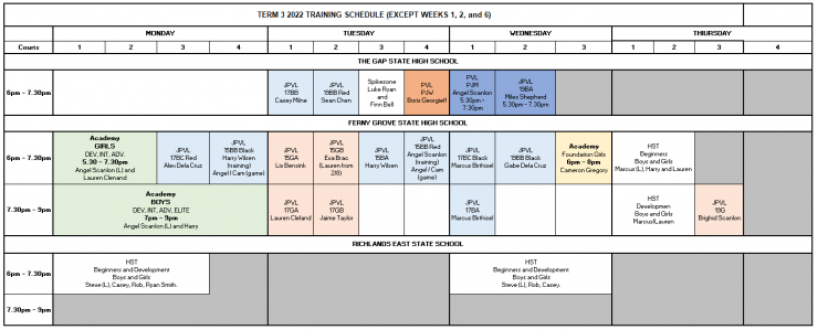 PVL Junior Teams Training Schedule :: Dragons Volleyball